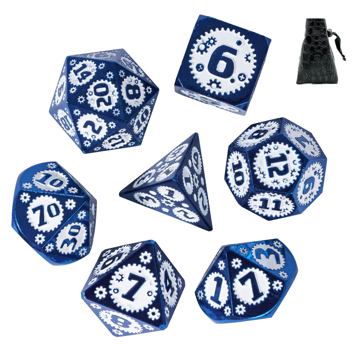 Clockwork Gear Metal DND Dice 7 Set
