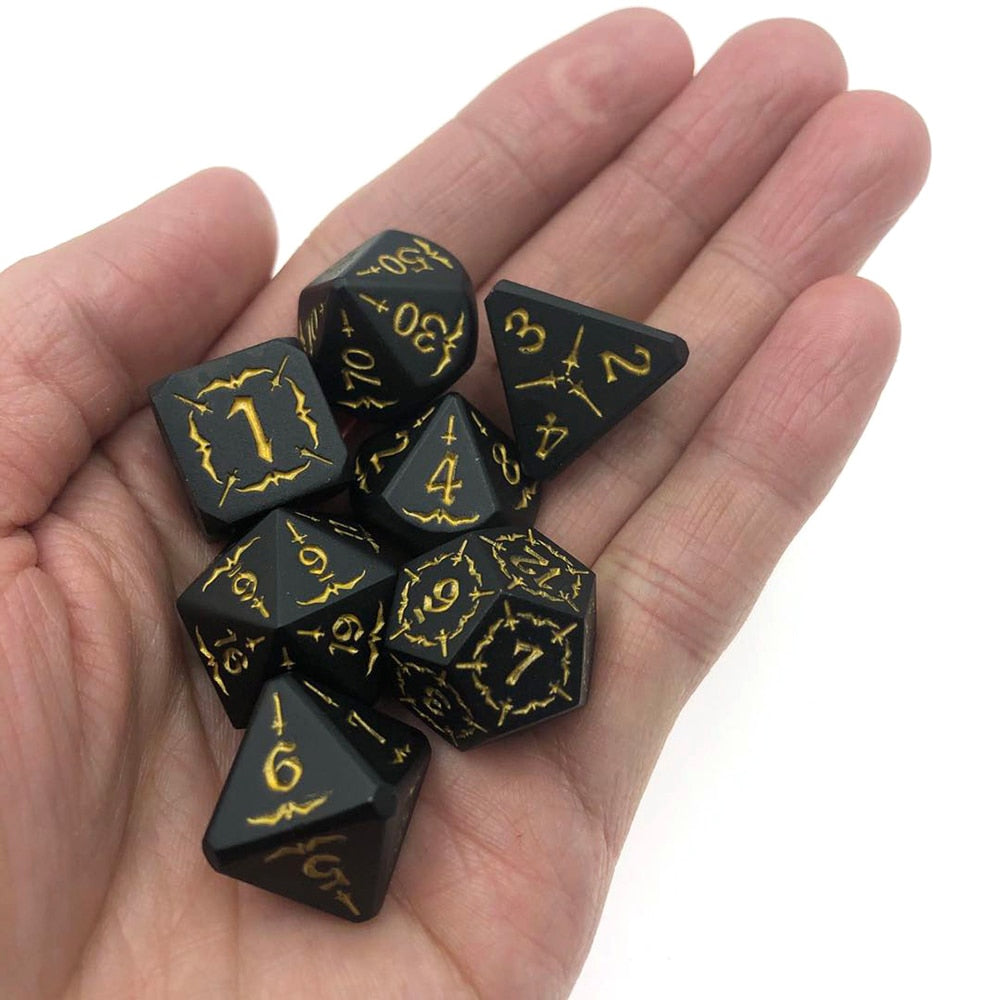 Holy Consecration Metal DND Dice Polyhedral 7 Set